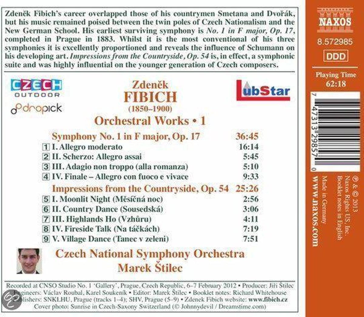 Czech National Symphony Orchestra, Marek Štilec - Fibich: Symphony No.1 ...