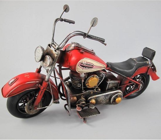 Blikken - rode - motor- Indian- Style 36 cm direct leverbaar | bol