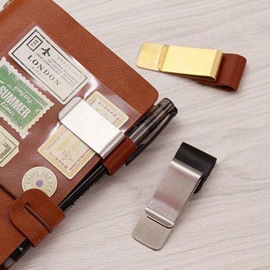 DrPhone Pen Loop – Notebook lederen pennenhouder met roestvrij stalen ...