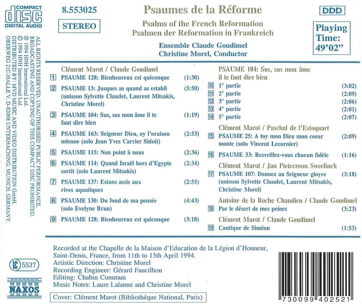 Ensemble Claude Goudimel - Psaumes De La Reformation (CD), Claude ...