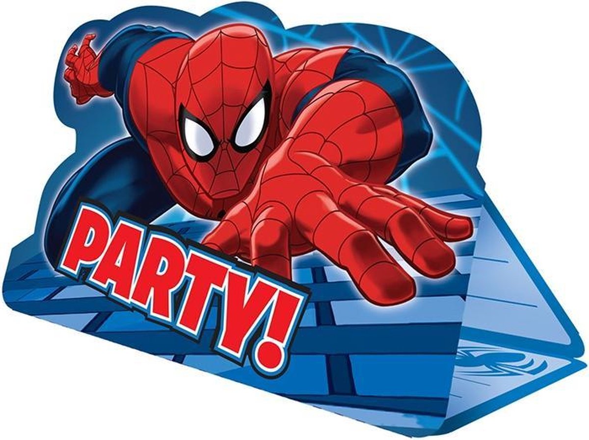 8 Invitations & Envelopes Spider-Man | bol.com