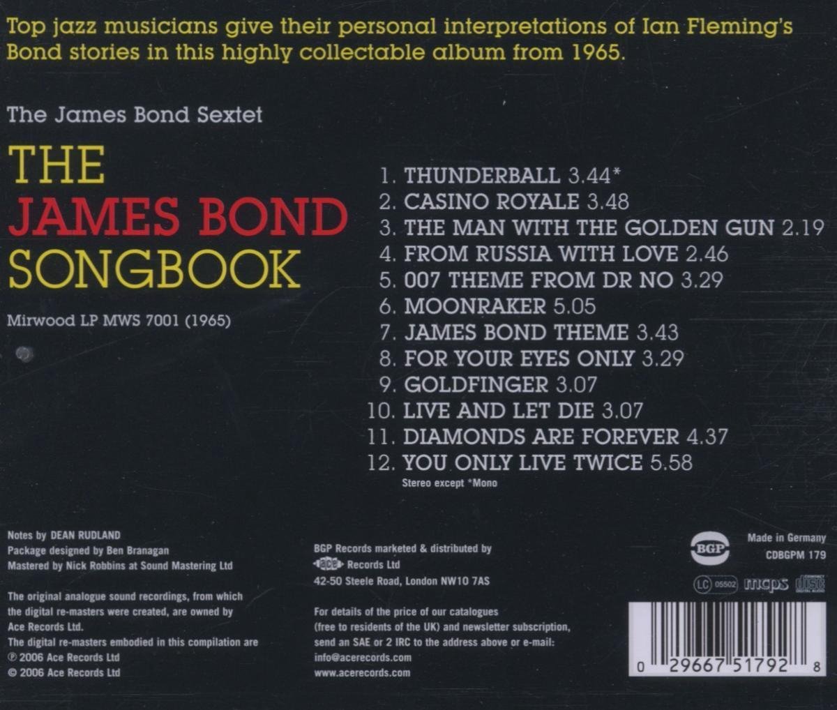 James Bond Songbook, Various | CD (album) | Muziek | bol.com