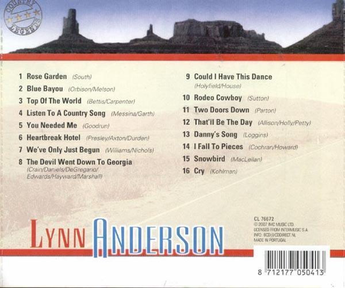 Lynn Anderson [Country Legends], Lynn Anderson | CD (album) | Muziek ...