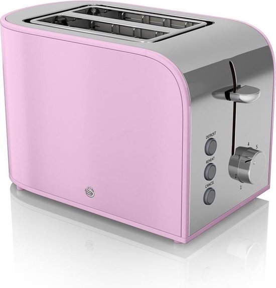 Swan 2-Slot Broodrooster Roze | bol