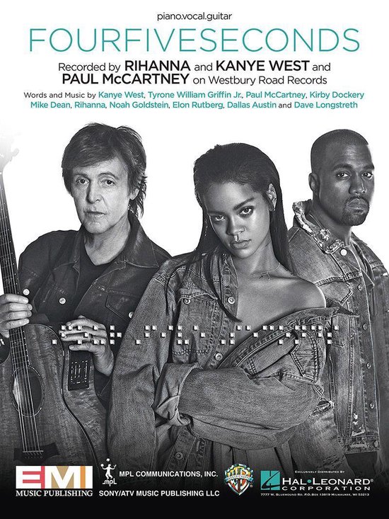 FourFiveSeconds Sheet Music (ebook), Rihanna | 9781495029639 | Boeken | bol