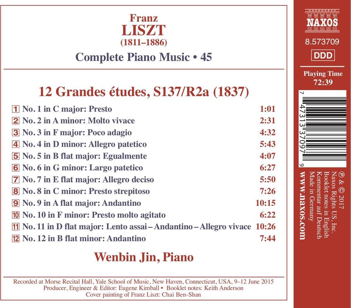Wenbin Jin - Complete Piano Music, Vol. 45 (CD), Wenbin Jin | CD (album ...