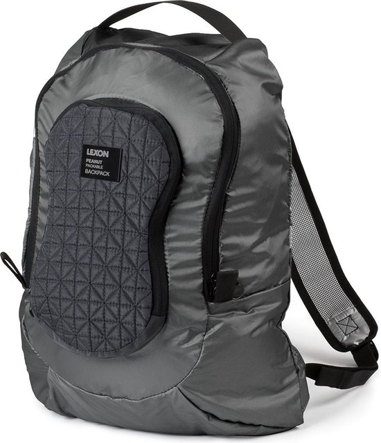 LEXON peanut backpack incl reistas - opvouwbaar- Gun Metal | bol.com