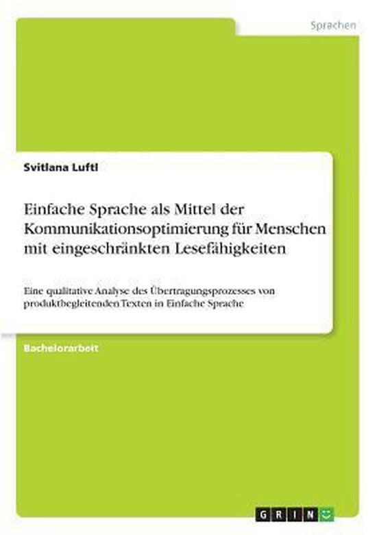 Einfache Sprache als Mittel der Kommunikationsoptimierung fur Menschen ... Einfache Sprache als Mittel der Kommunikationsoptimierung fur Menschen ...