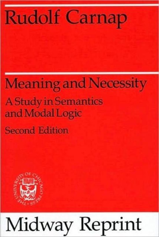 Meaning & Necessity 2e | 9780226093475 | Rudolf Carnap | Boeken | bol