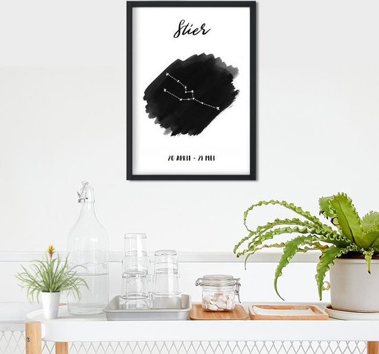 Sterrenbeeld stier Poster - 30x40cm – WALLLL | bol