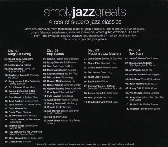 Jazz Greats, various artists | CD (album) | Muziek | bol
