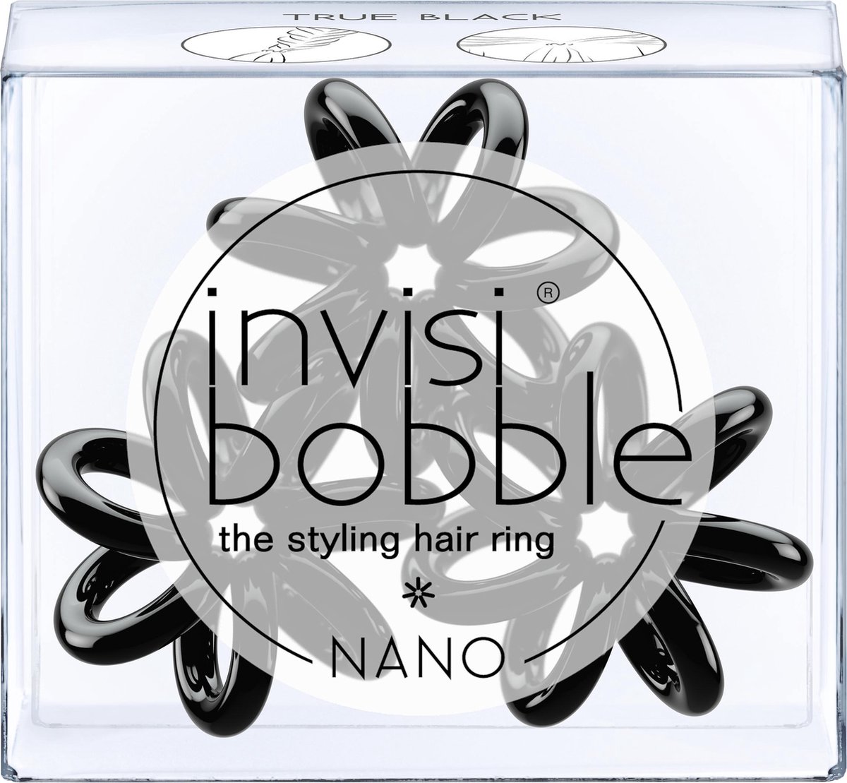 Invisibobble - Nano - Mini haarelastiekjes/haarbandjes - Zwart - 3 ...