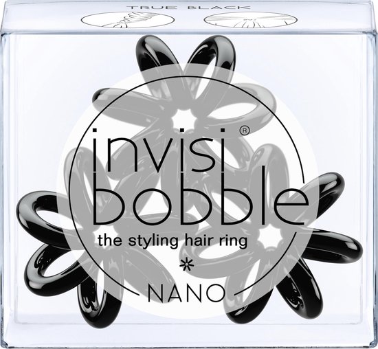Invisibobble - Nano - Mini haarelastiekjes/haarbandjes - Zwart - 3 ...