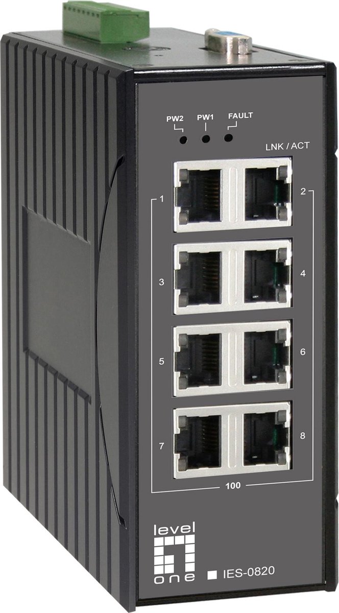 LevelOne IES-0820 netwerk-switch Unmanaged Fast Ethernet (10/100) Zwart | bol.com