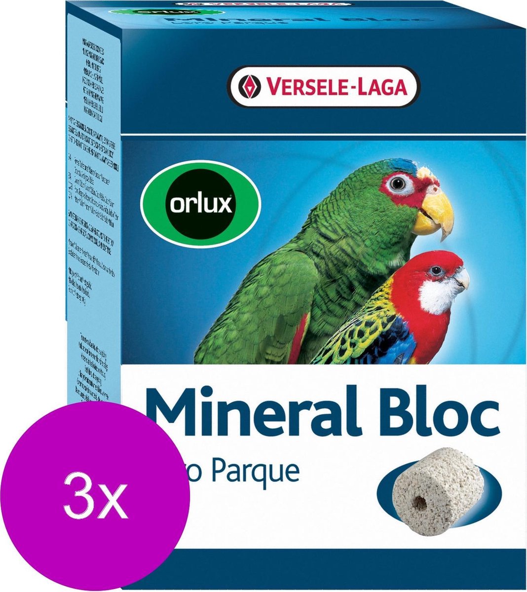 Versele-Laga Orlux Mineral Bloc Large - Vogelsupplement - 3 x 400 g Loro Parque | bol