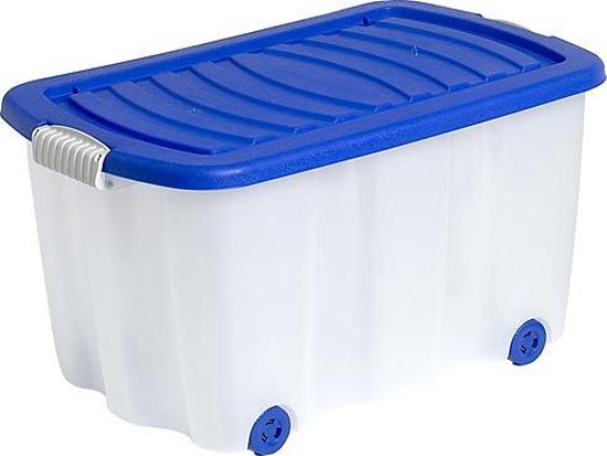 Hega Hogar Box - Met Deksel Op Wielen - Transparant Grijs - 60 cm x 40 ...