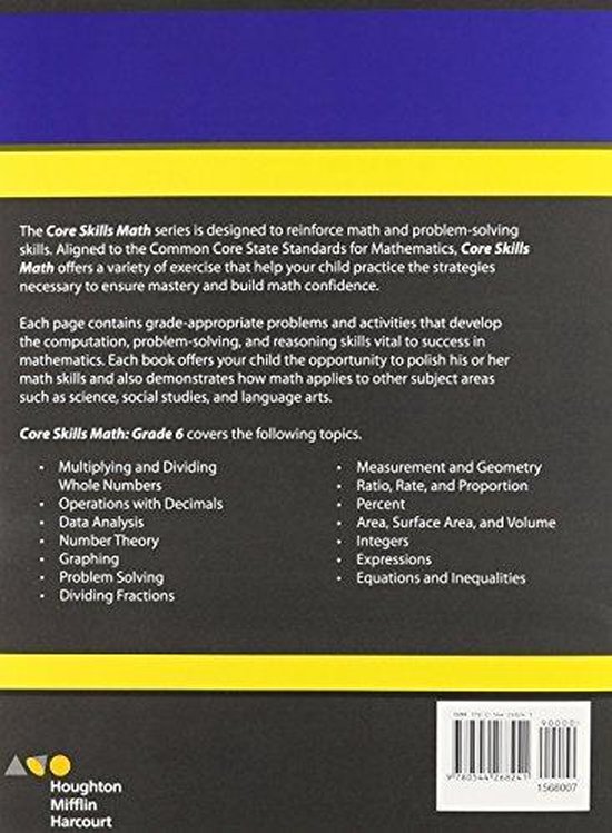Core Skills Mathematics Workbook Grade 6 | 9780544268241 | Houghton Mifflin Harcourt |... | bol.com