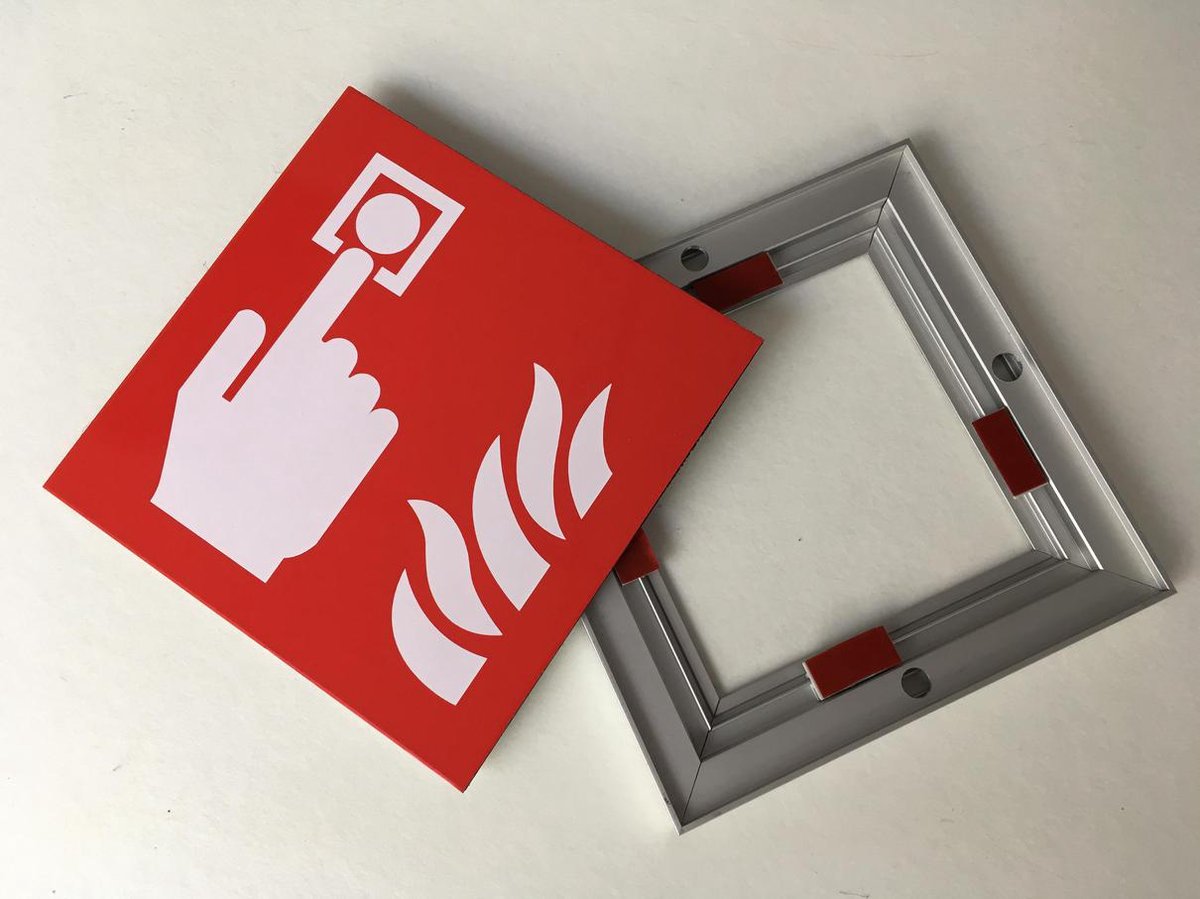 PICTOGRAM deluxe - BRANDMELDKNOP incl ALU KADER - 15x15cm | bol