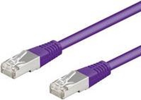 CAT5e FTP patchkabel - 7,50 meter paars - netwerkkabel - internetkabel - UTP kabel -... | bol