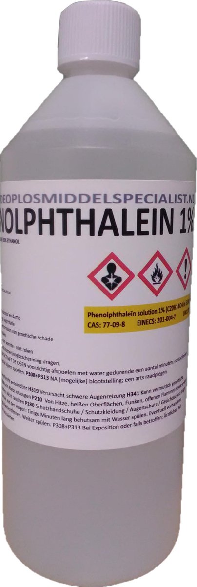 1000ml Fenolftaleïne 1% (50% ethanol oplossing) | bol.com