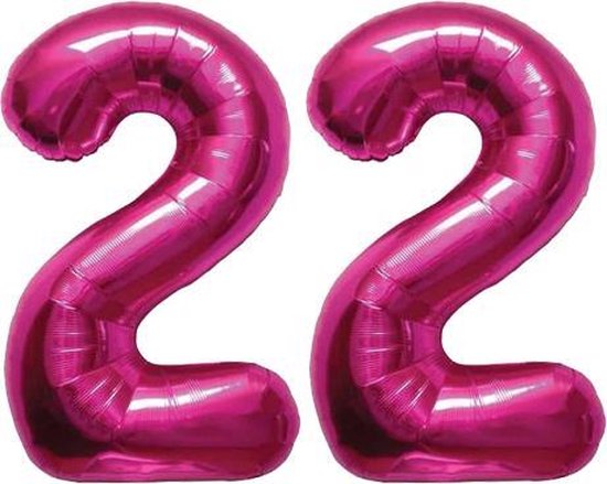 Cijfer 22 Magenta Helium 86 cm Excl. helium | bol.com