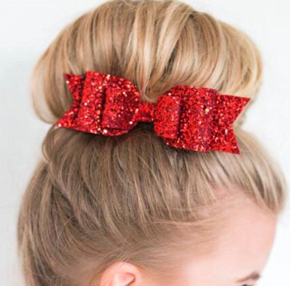 Glitter Haarclip - Grote Strik voor o.a. Kerst - Haarspeld Strikje ...