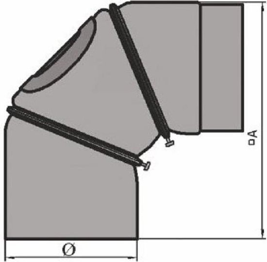 Bocht 90° Ø160 2mm zwart verstelbaar | bol.com