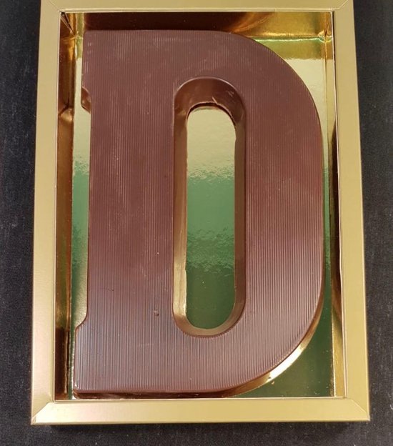 Ambachtelijk gemaakte chocoladeletter D Puur - 190 gram | bol