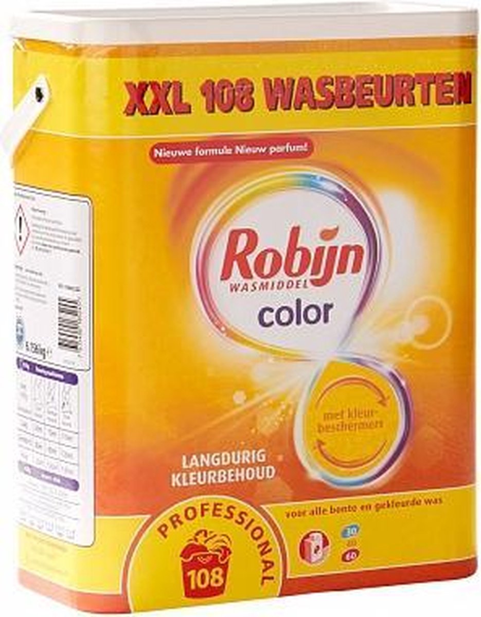 Robijn Professional - Color wasmiddel - 108 wasbeurten (6,15 kg) | bol