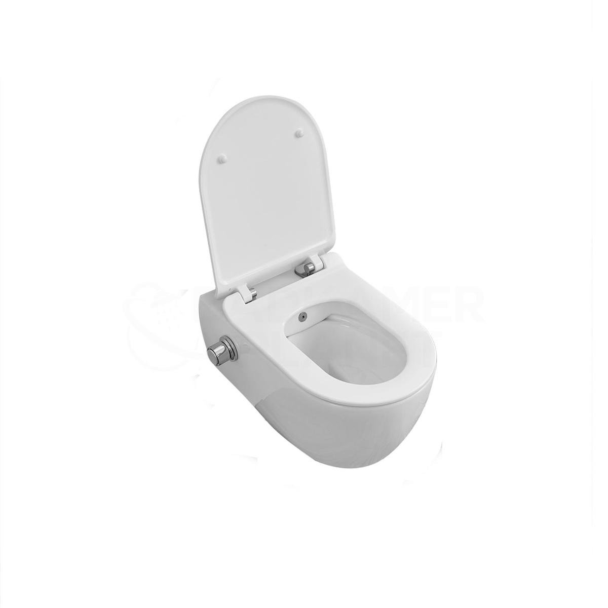 bol.com | Toiletpot Hangend Slim met bidet Rimfree 55 cm