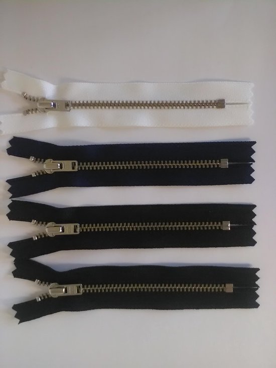 YKK niet deelbaar nikkel 4 mm 12 cm 2 x zwart 1 x donkerblauw 1 x wit | bol.com