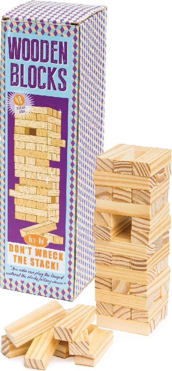 Retr-Oh! Houten Stapeltoren - stapel spel - Jenga blokken - vallende toren | Games | bol
