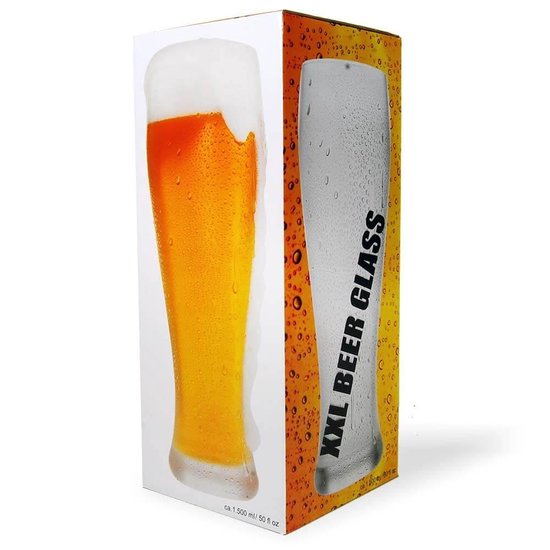 Groot Bierglas 1 liter 30cm hoog | bol
