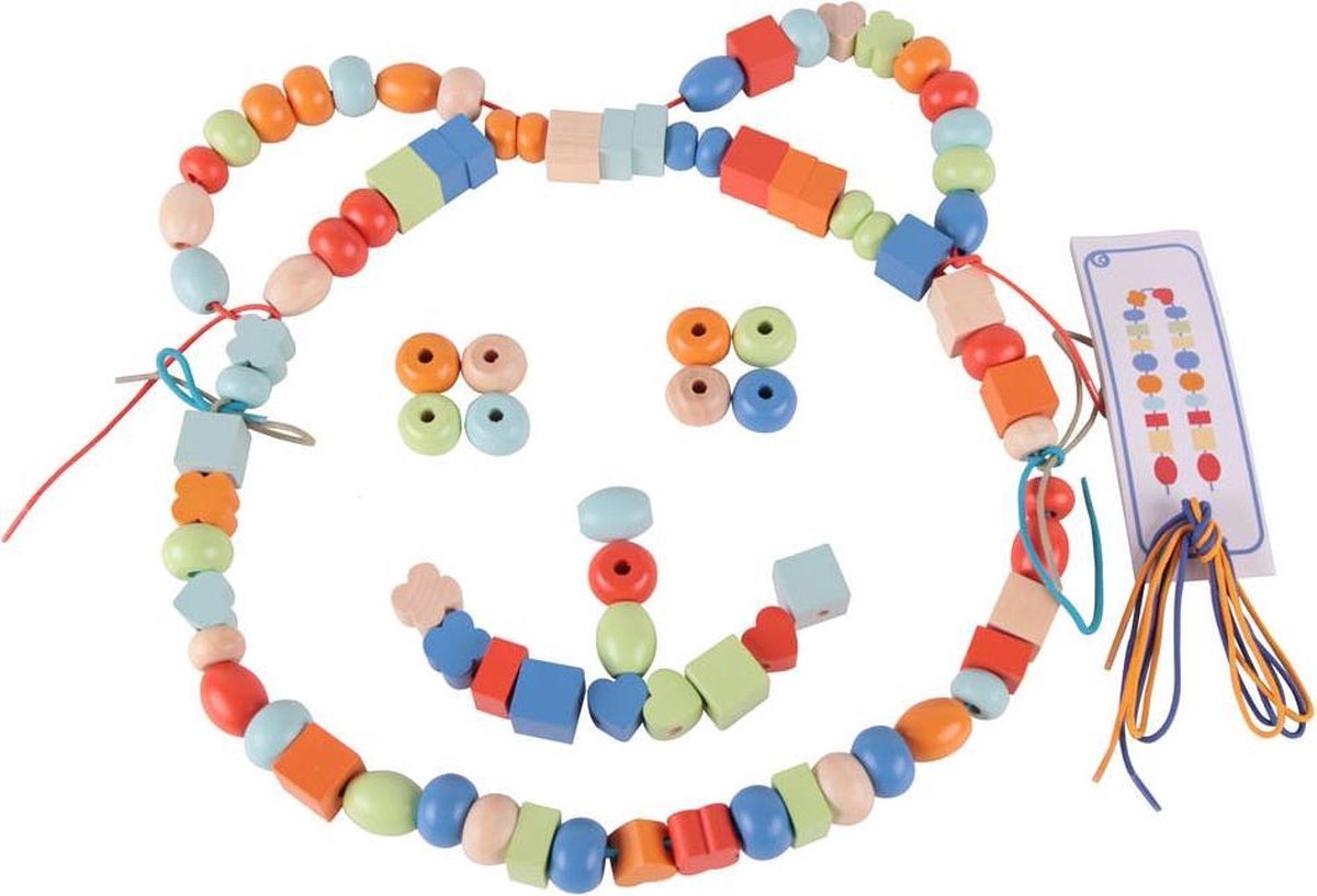 CLASSIC WORLD Houten kralen rijgen 96 elementen | bol.com