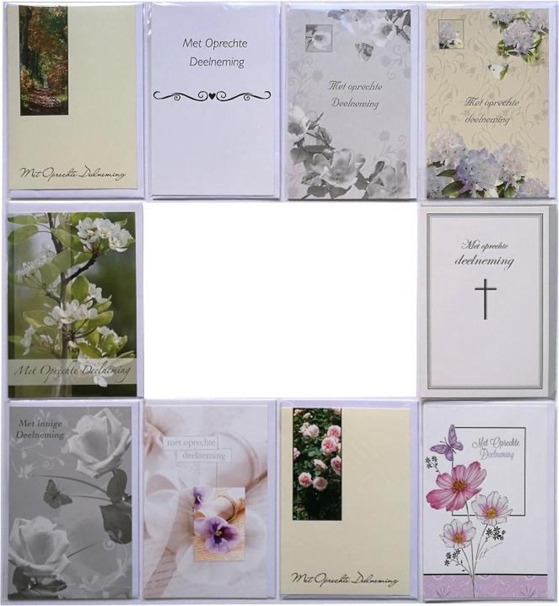Rouwkaarten Condoleance kaarten Set van 10 L-055 | bol.com