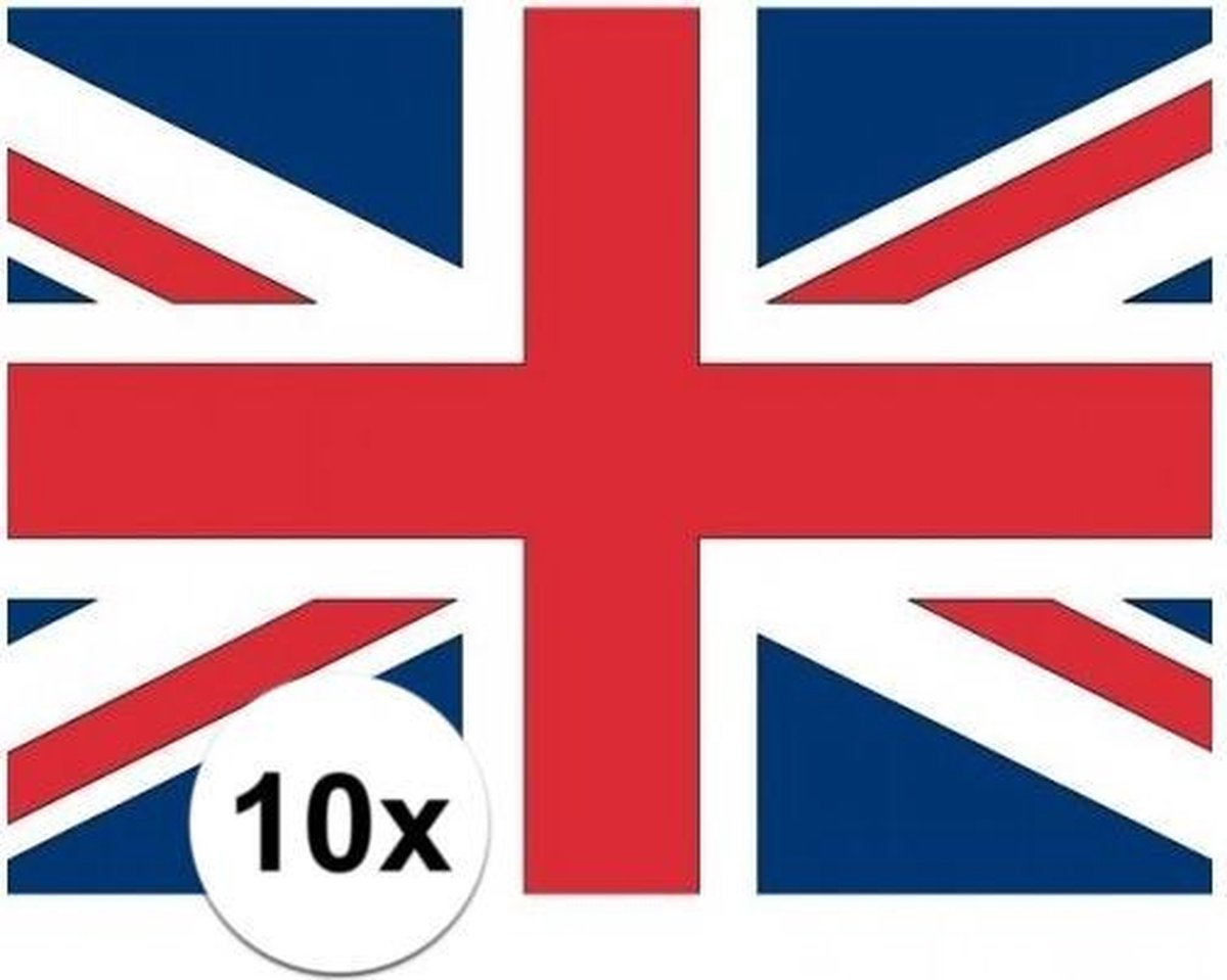 10x stuks Vlag Engeland stickers | bol.com