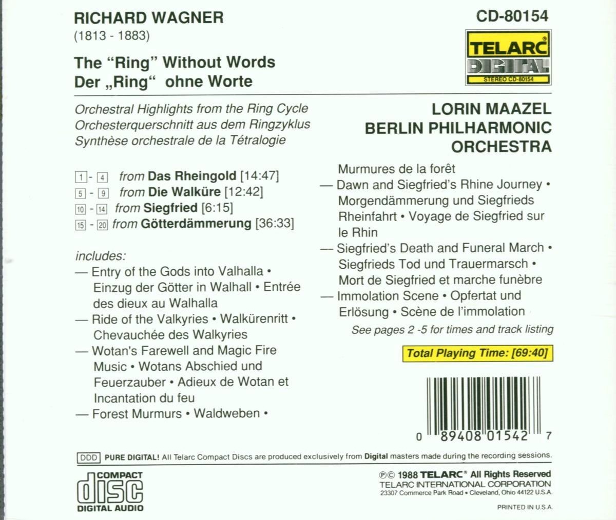 The "Ring" Without Words / Maazel, Berliner Philharmoniker, Berlin ...