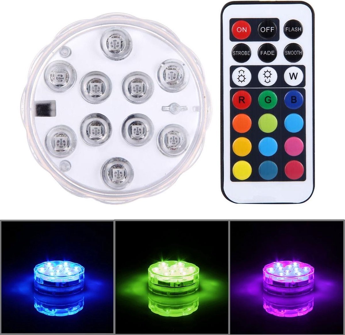 LED submersibles étanches, 10 LED Cylindre télécommandé avec ...