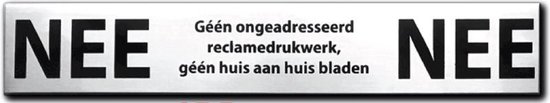 NEE NEE sticker brievenbus - Brievenbussticker nee nee RVS zwart - 150 ...