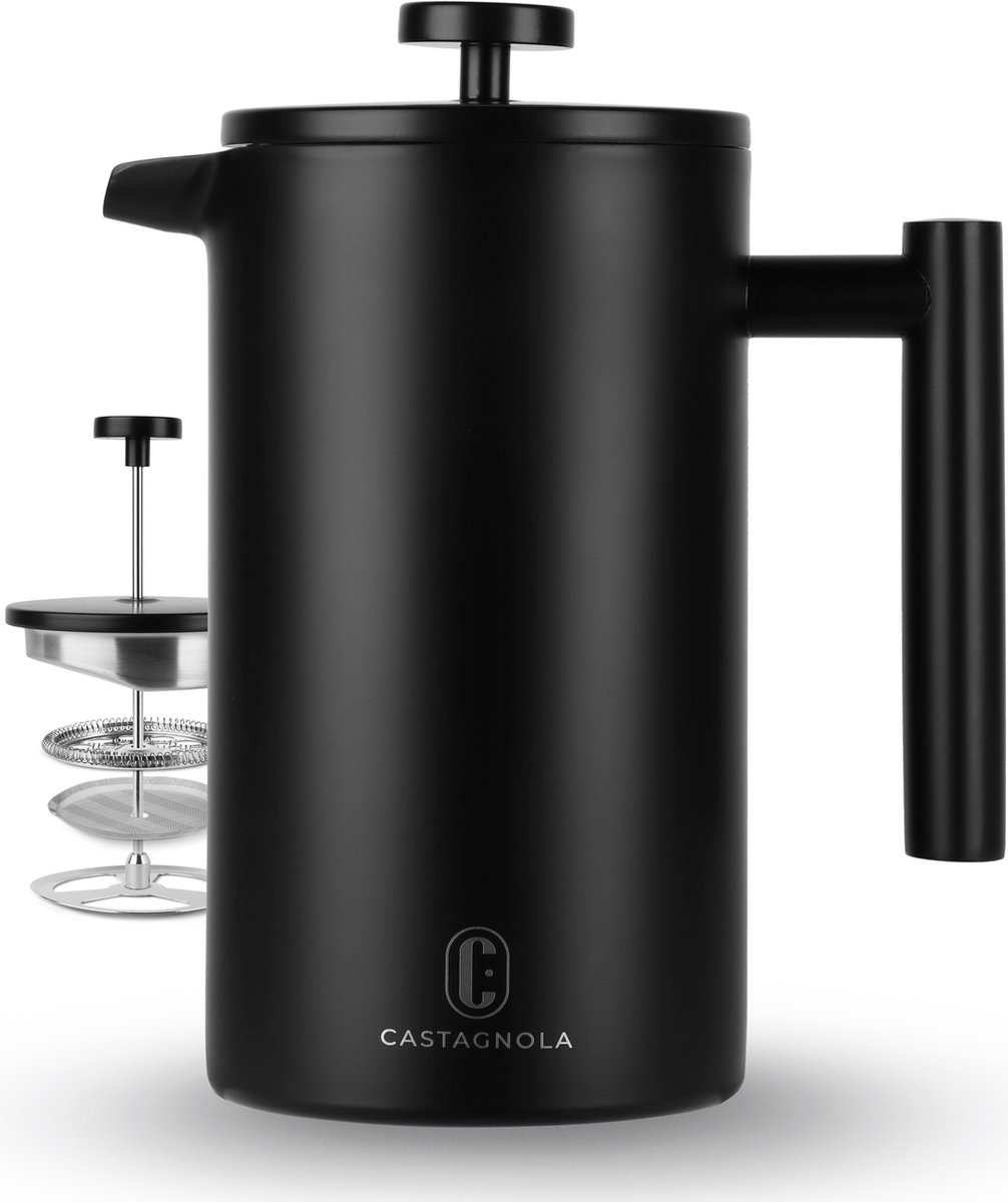 Castagnola French Press - Cafetiere met Filter - Dubbelwandige ...
