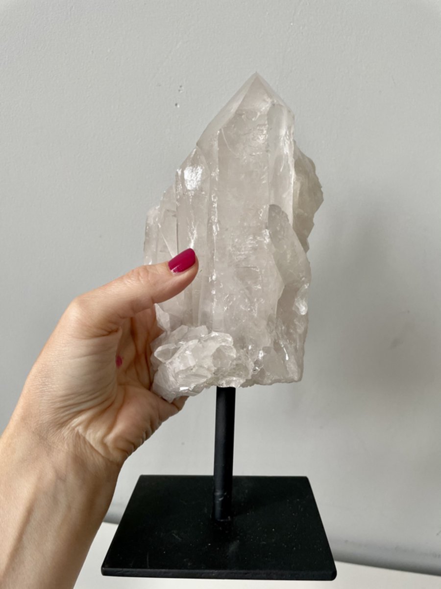 Heldere bergkristal op metalen standaard | bol