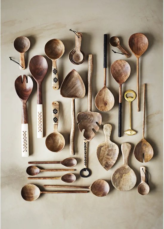 Madam Stoltz Houten opscheplepels - Set van 2 - Mangohout - Handgemaakt ...