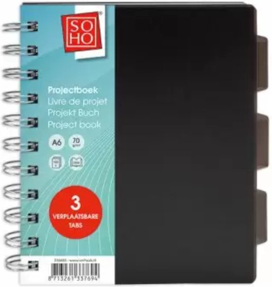 Projectboek Mini - A6 - Zwart - Gratis Verzonden | bol