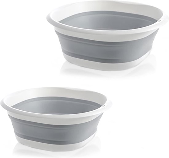 Wasmand inklapbaar, 2 stuks, opvouwbare plastic spoelbak, ronde camping ...