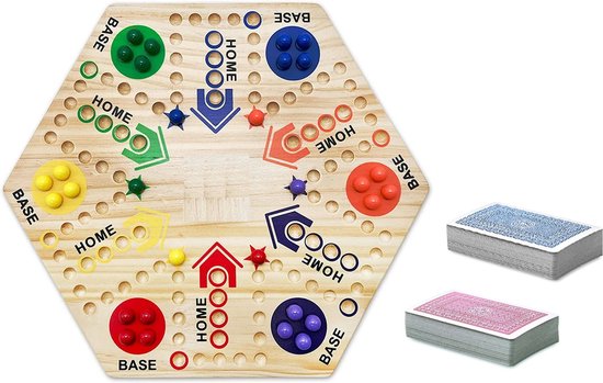 Maxenza Keezbord Keezenspel en Tokkenspel - Houten Bordspel - 4 tot 6 ...