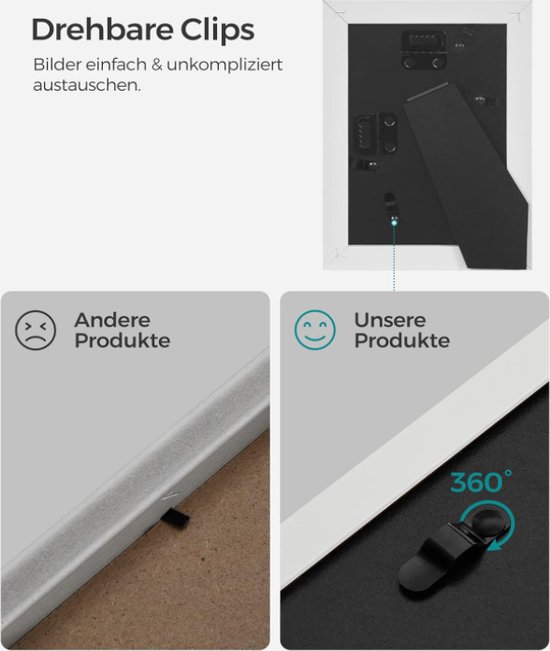 Fotolijstenset van 5, 10 x 15 cm, Fotolijsten met glas - Kerst - Witte ...