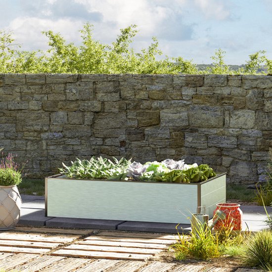 195 x 99 x 39 cm Moestuinbak Halfsize, Aluminium (geanodiseerd) | bol