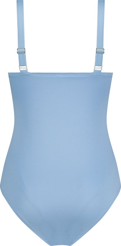 Hunkemöller Dames Badmode Badpak Shaping Scallop - Blauw - maat 40 | bol