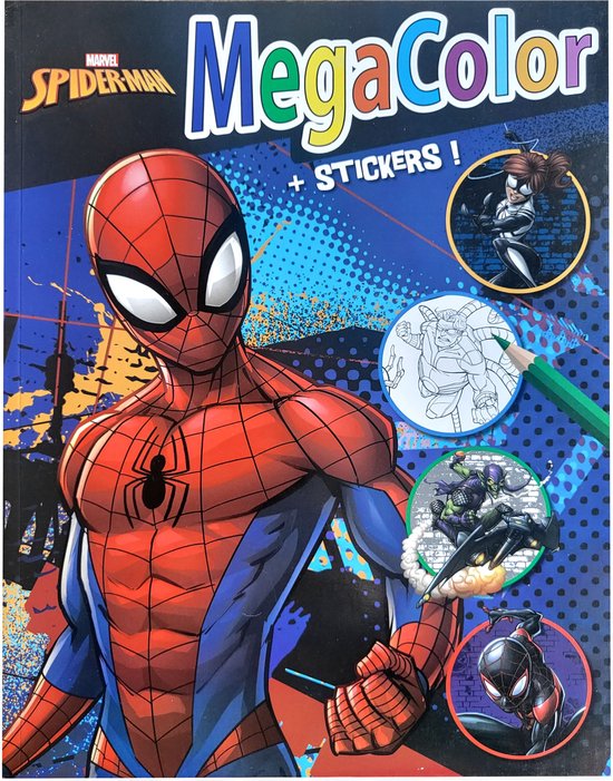Marvel Spiderman - Kleurboek - Megacolor kleurboek met stickers - Extra ...