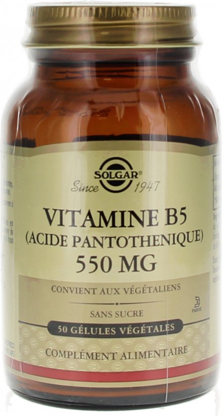 Solgar Vitamine B5 (Pantotheenzuur) 550 mg 50 Vegetarische Capsules | bol